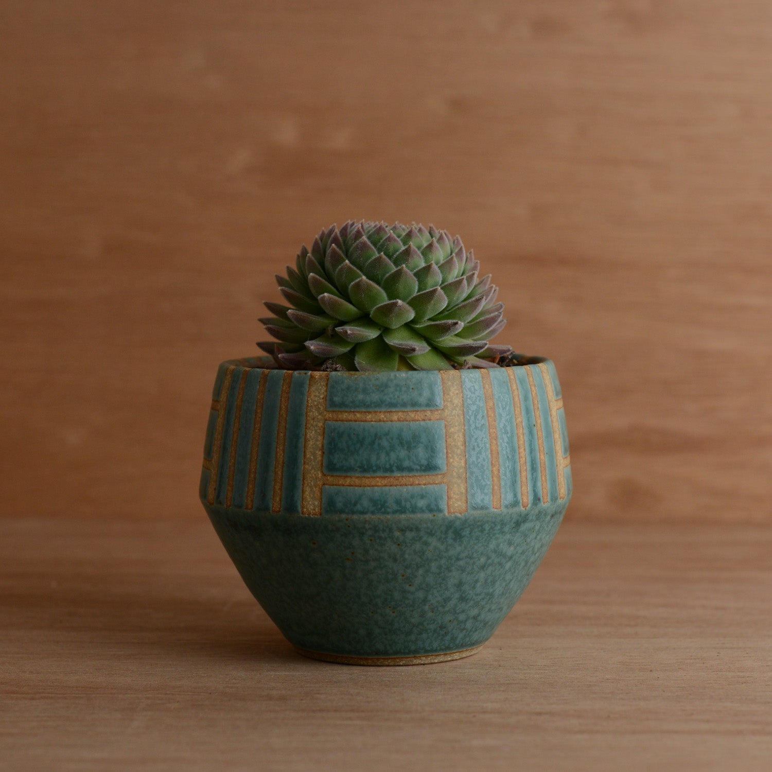 'Stripe Planter' (Turquoise) Pottery by Emily Davis – MELLOWIST